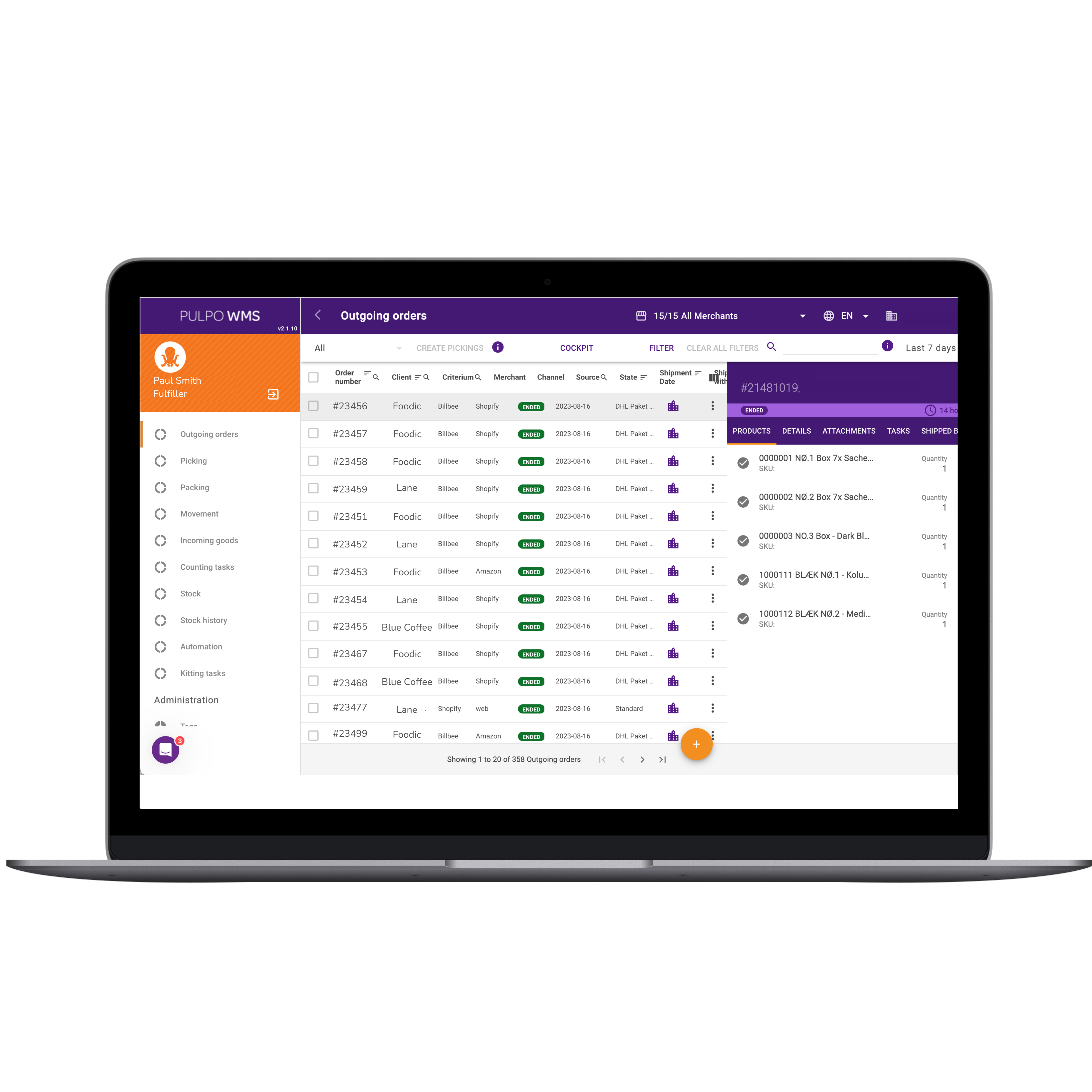 WMS para operadores logísticos 3PL y fulfillers de E-Commerce